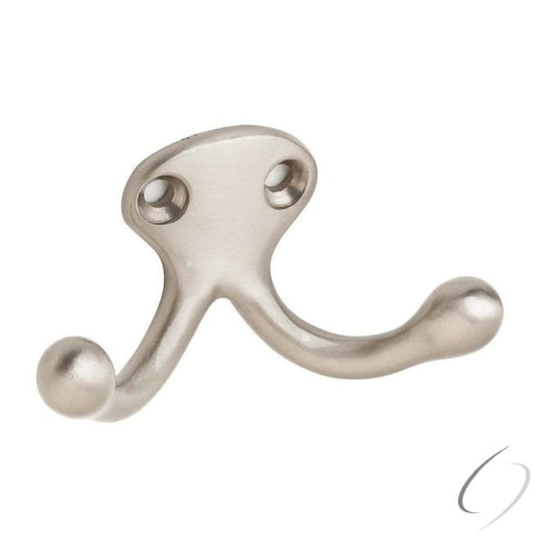 Ives Commercial Solid Brass Double Wardrobe Hook Satin Nickel Finish 582B15 | Zoro